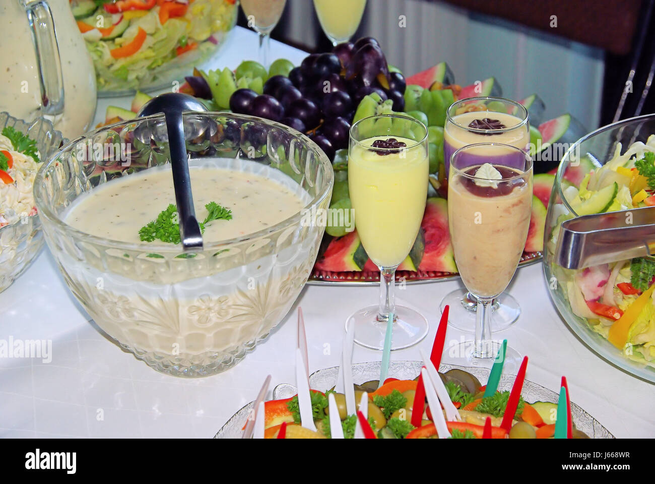 pudding curd curds sideboard buffet junket dessert cold disc party ...