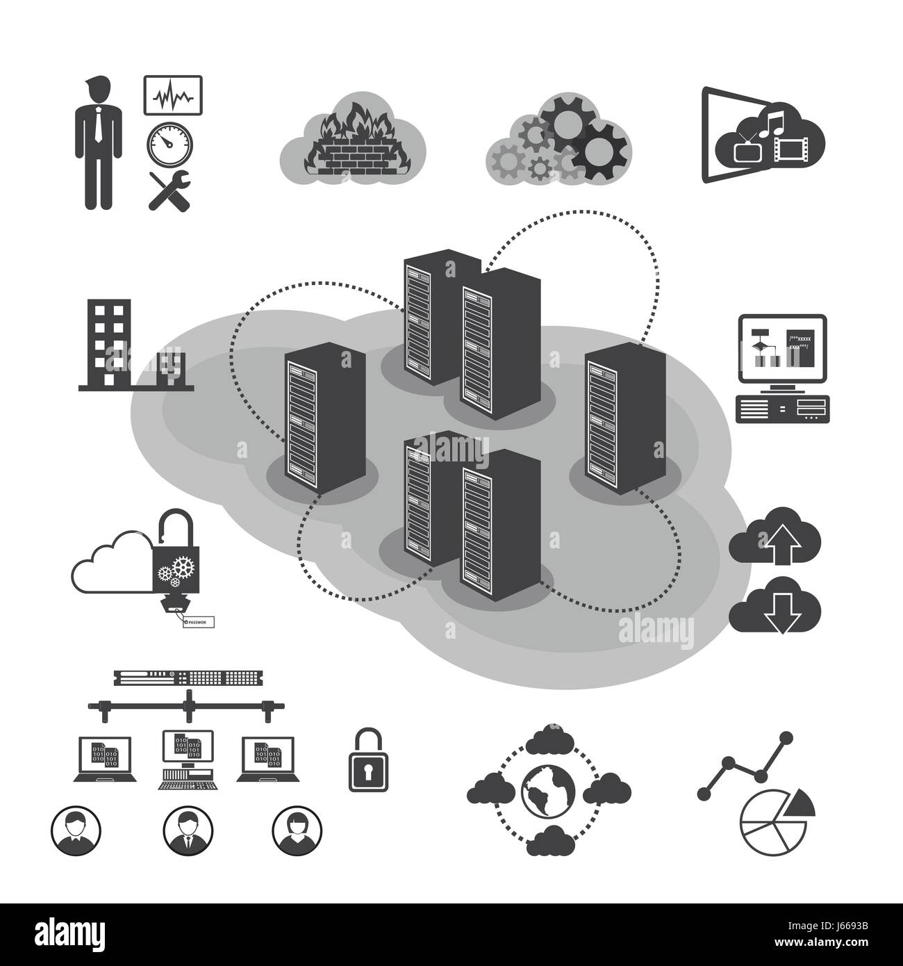 Big Data icons set, Cloud computing Stock Vector Image & Art - Alamy