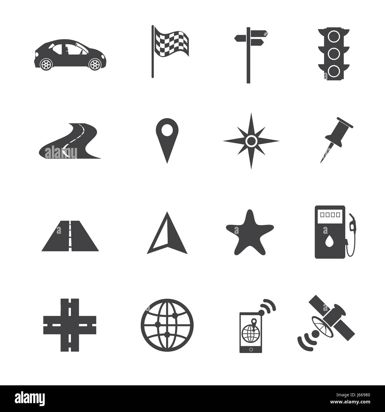 Navigation icons set on texture background. Vector Stock Vector Image ...