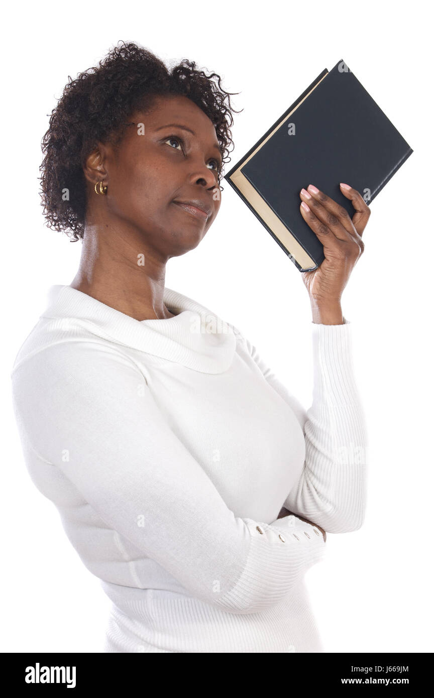 woman African thinking book study humans human beings people folk ...