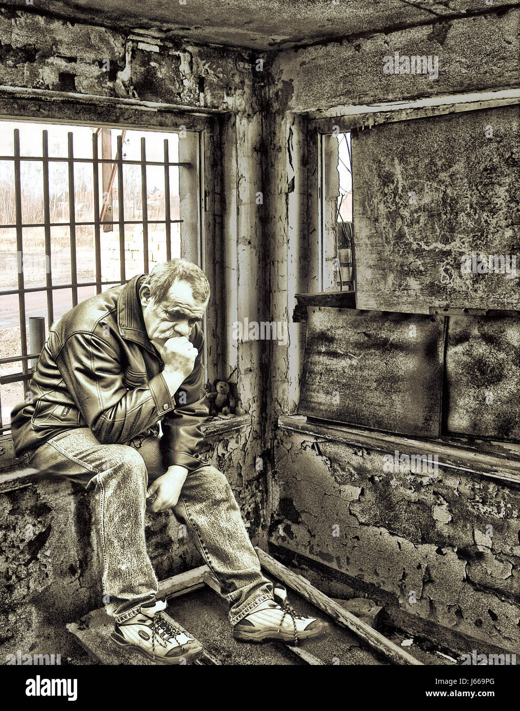 unemployed despair misery Stock Photo - Alamy