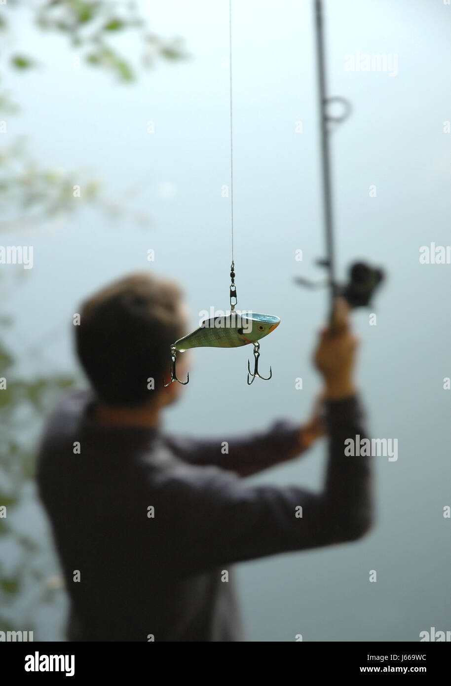 fishing fisherman wait waiting tool sport sports fish hobby steel ...