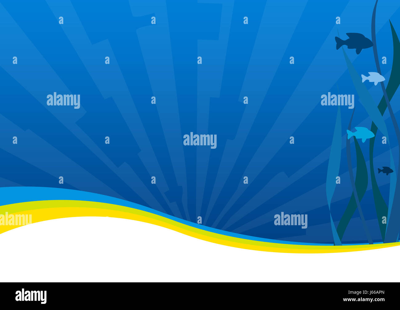 summer summerly illustration fishes backdrop background blue summer ...