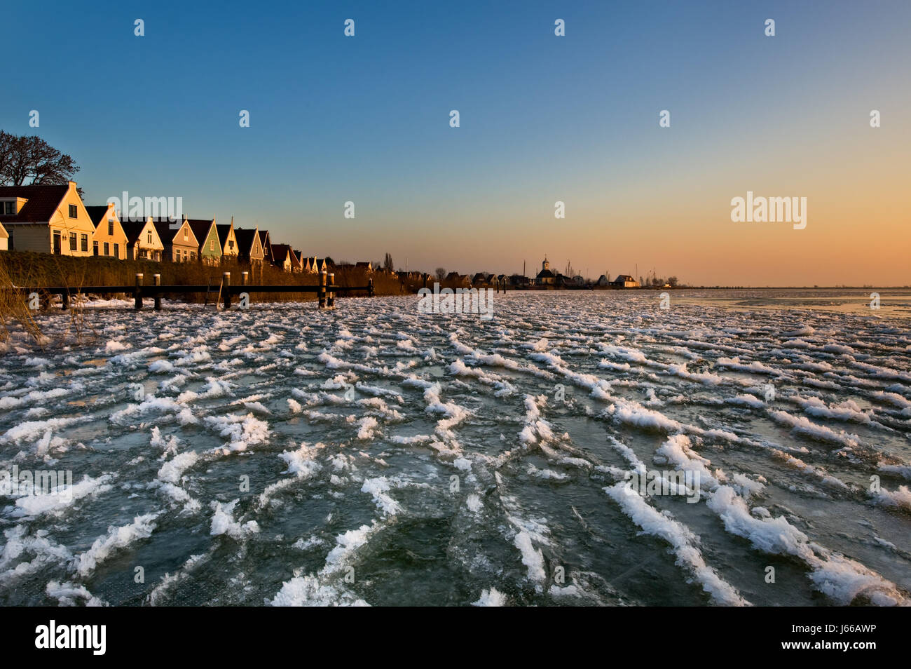 winter cold sunset holland netherlands landscape scenery countryside ...