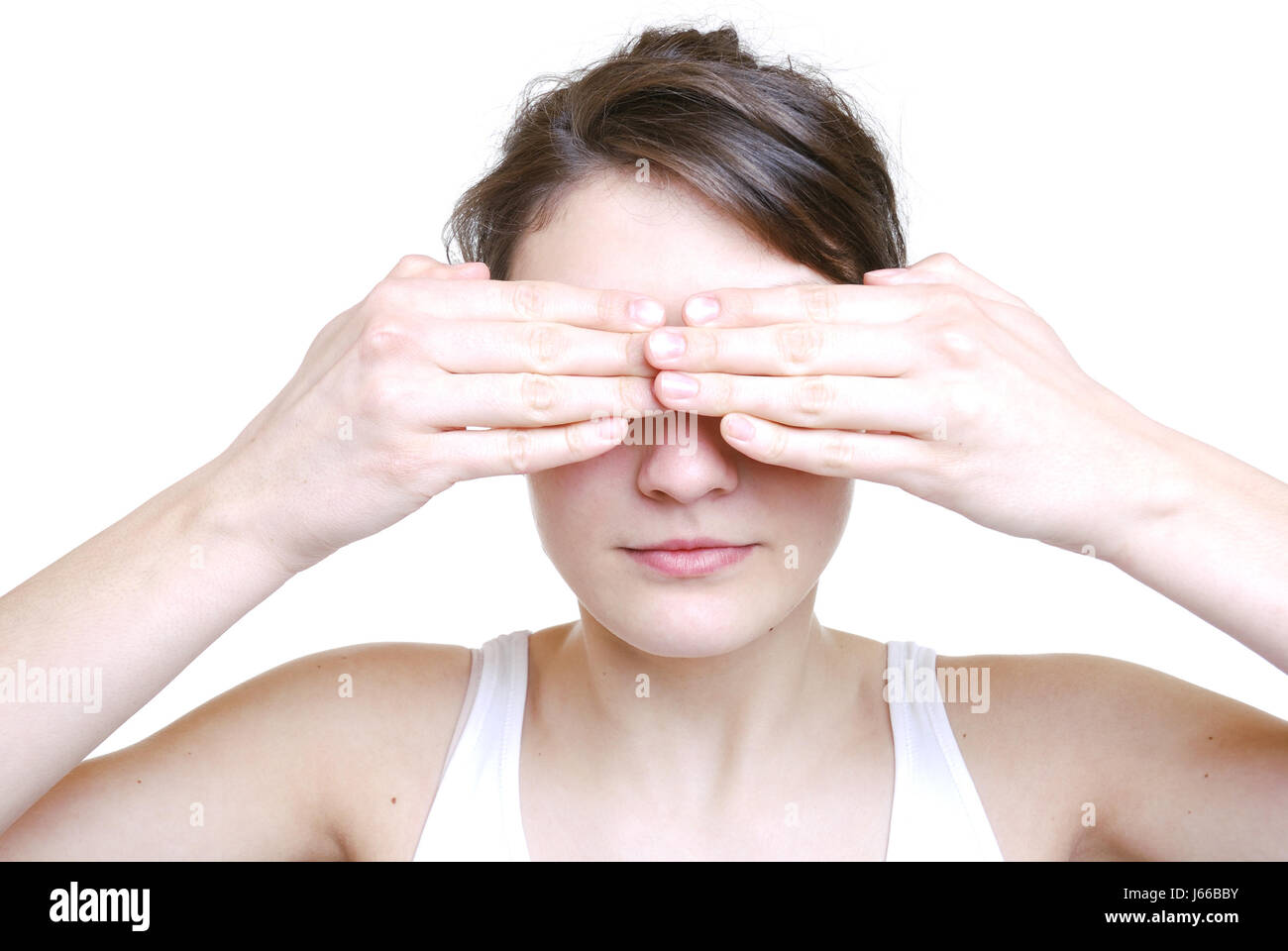 woman eyes look glancing see view looking peeking looking at blind ...