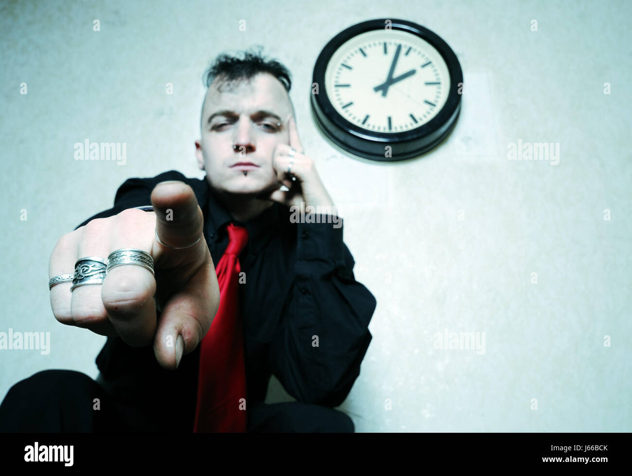 wait waiting clock time forefinger gothic man earnest indicate show ...