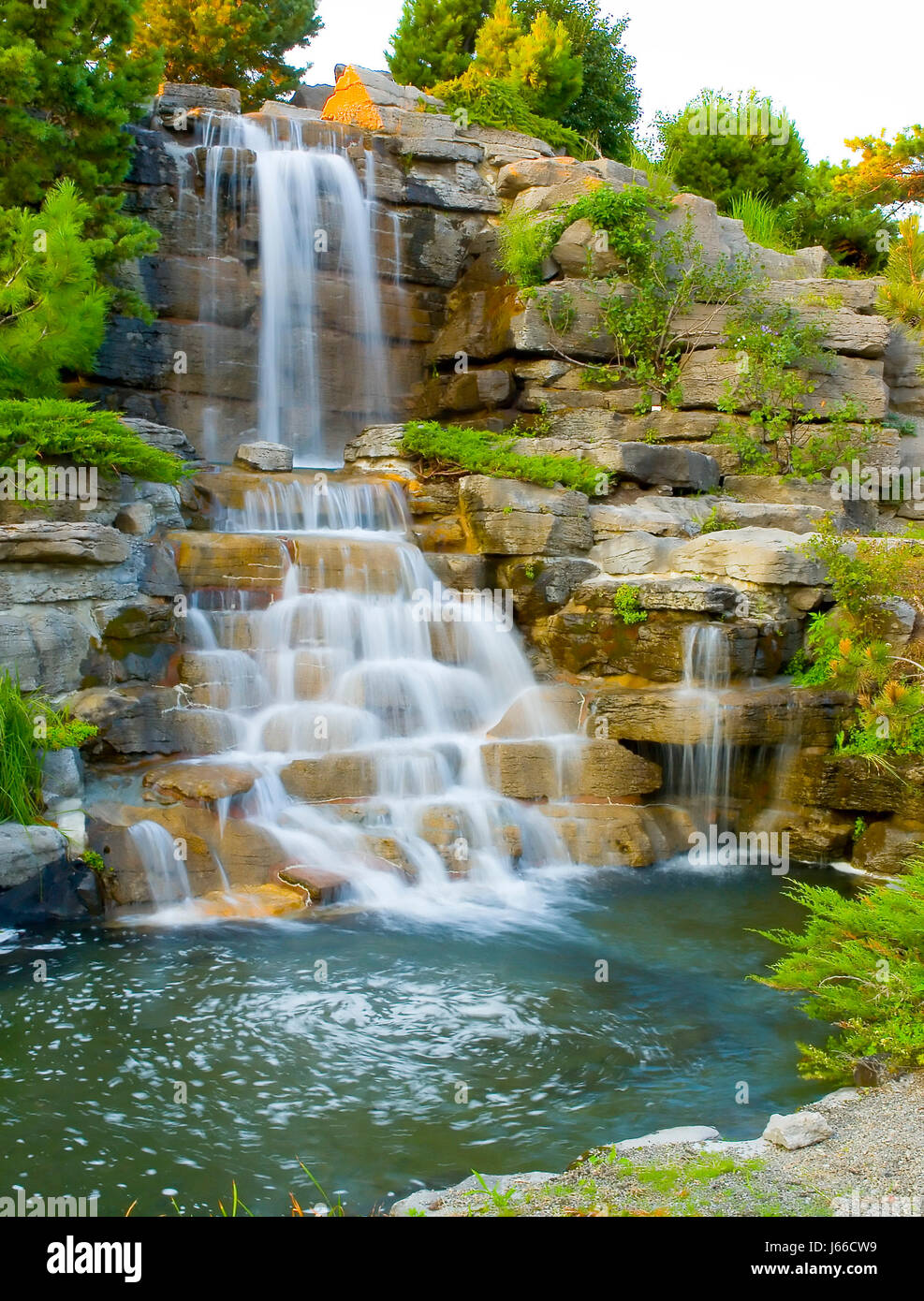 waterfall mountains park garden flower plant bloom blossom flourish ...