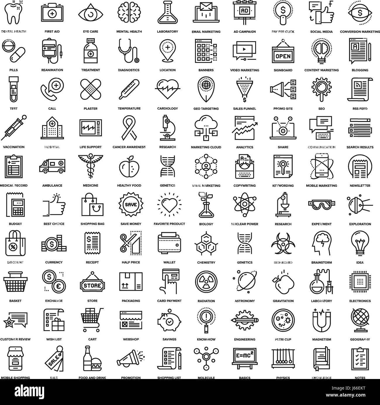 Line Web Icons Stock Vector Image & Art - Alamy