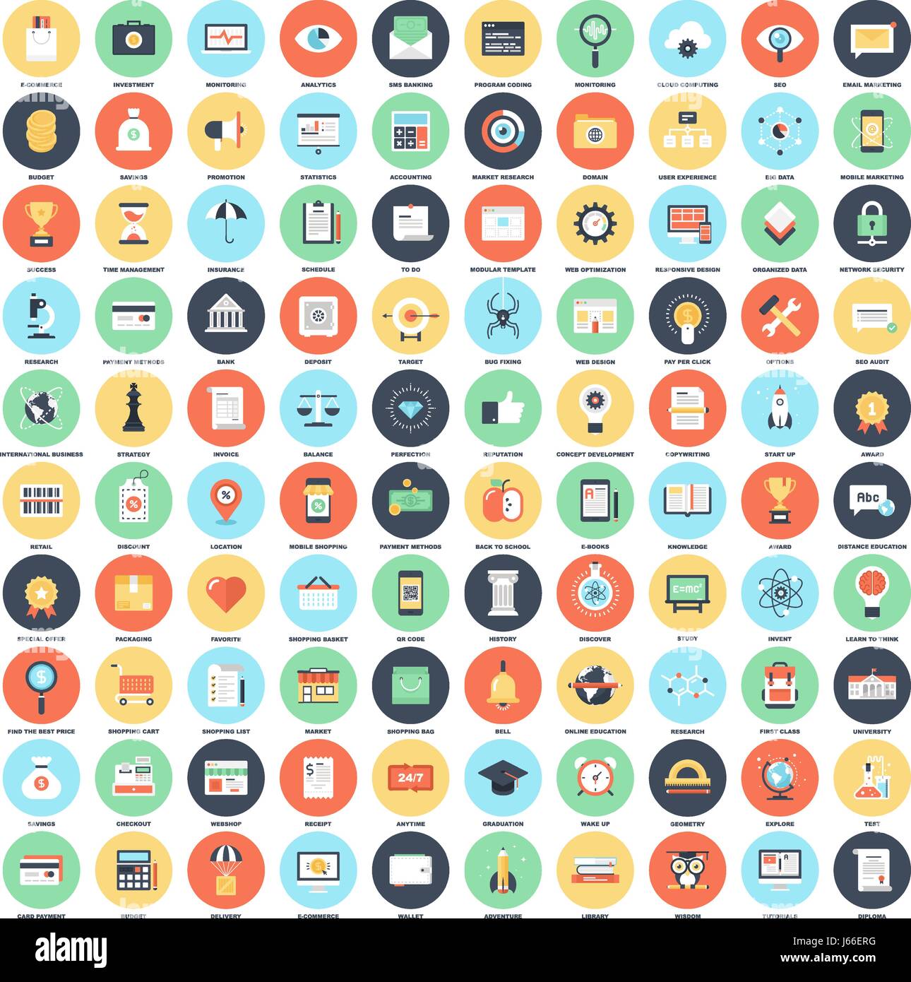 Flat Web Icons Stock Vector Image & Art - Alamy