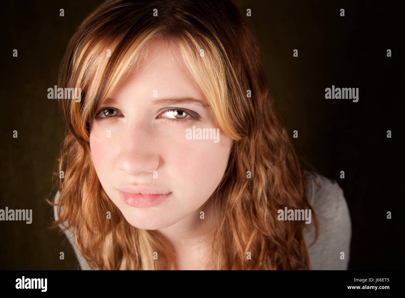 Closeup teen girls face sad hi-res stock photography and images - Alamy