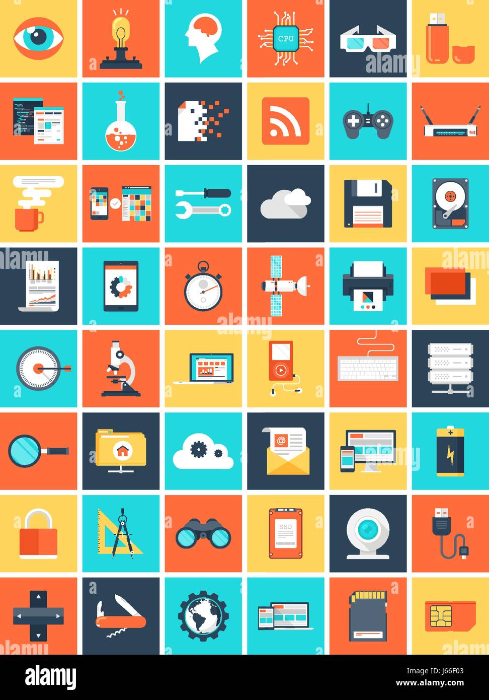 Flat Web Icons Stock Vector Image & Art - Alamy