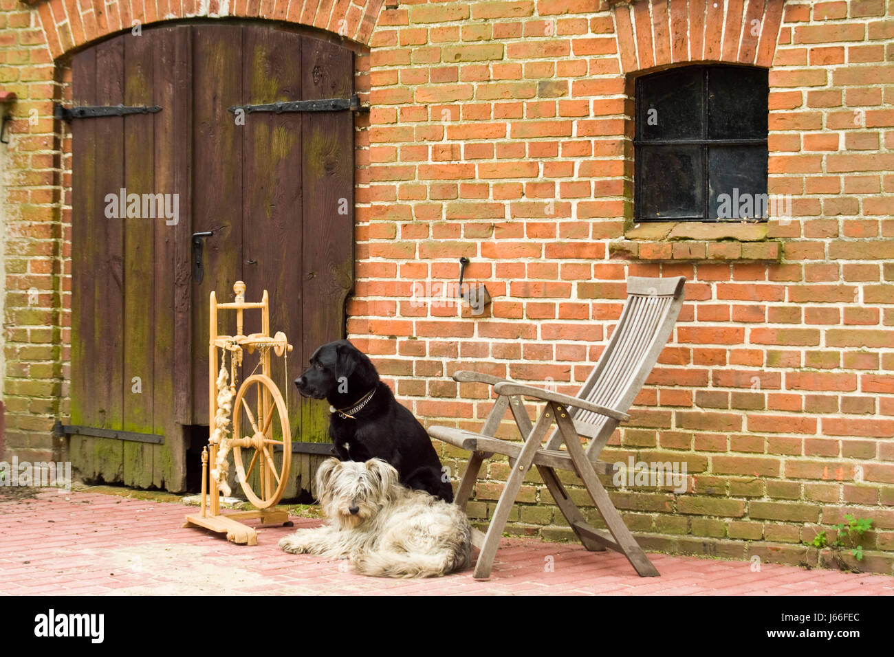 bucolic dog barn stable farm spinning-wheel chair stall bucolic animal ...