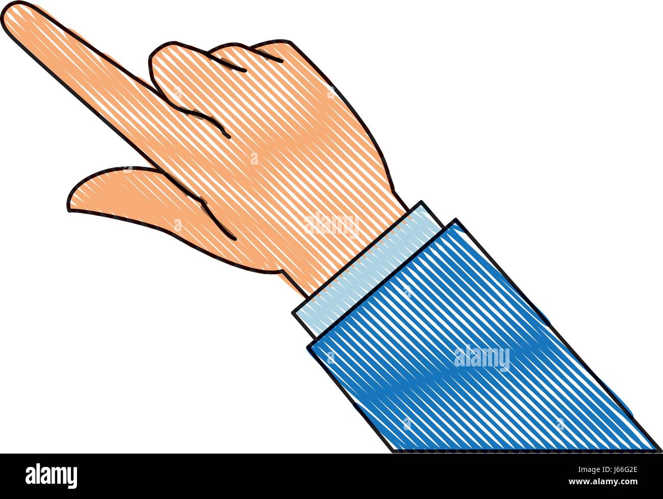 drawing business man finger hand pointing image Stock Vector Image ...