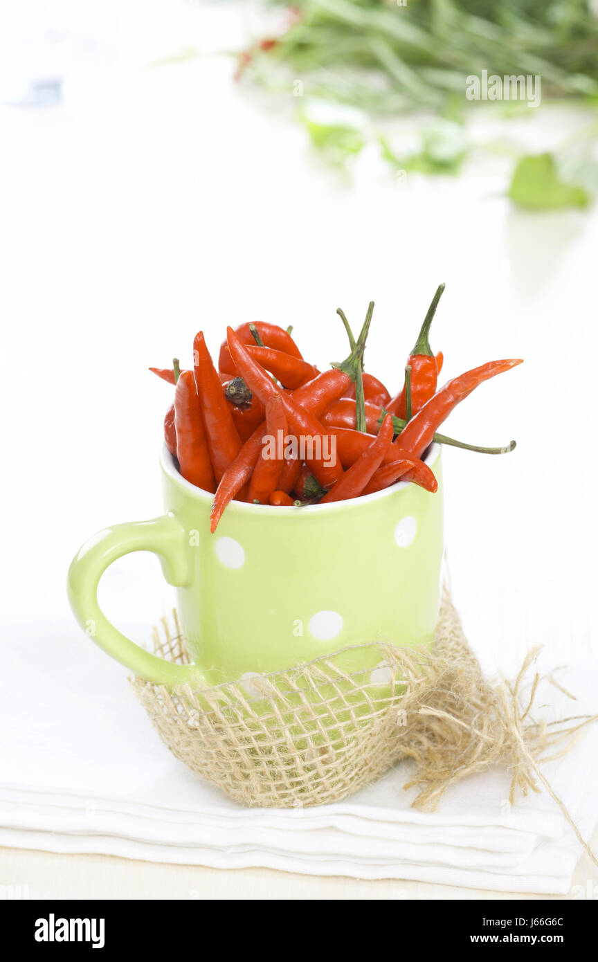 cup still life chilli chili cup food aliment spice green kitchen ...