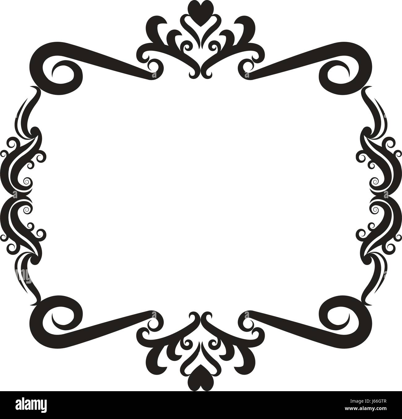 decorative frame floral romantic border cute image Stock Vector Image ...