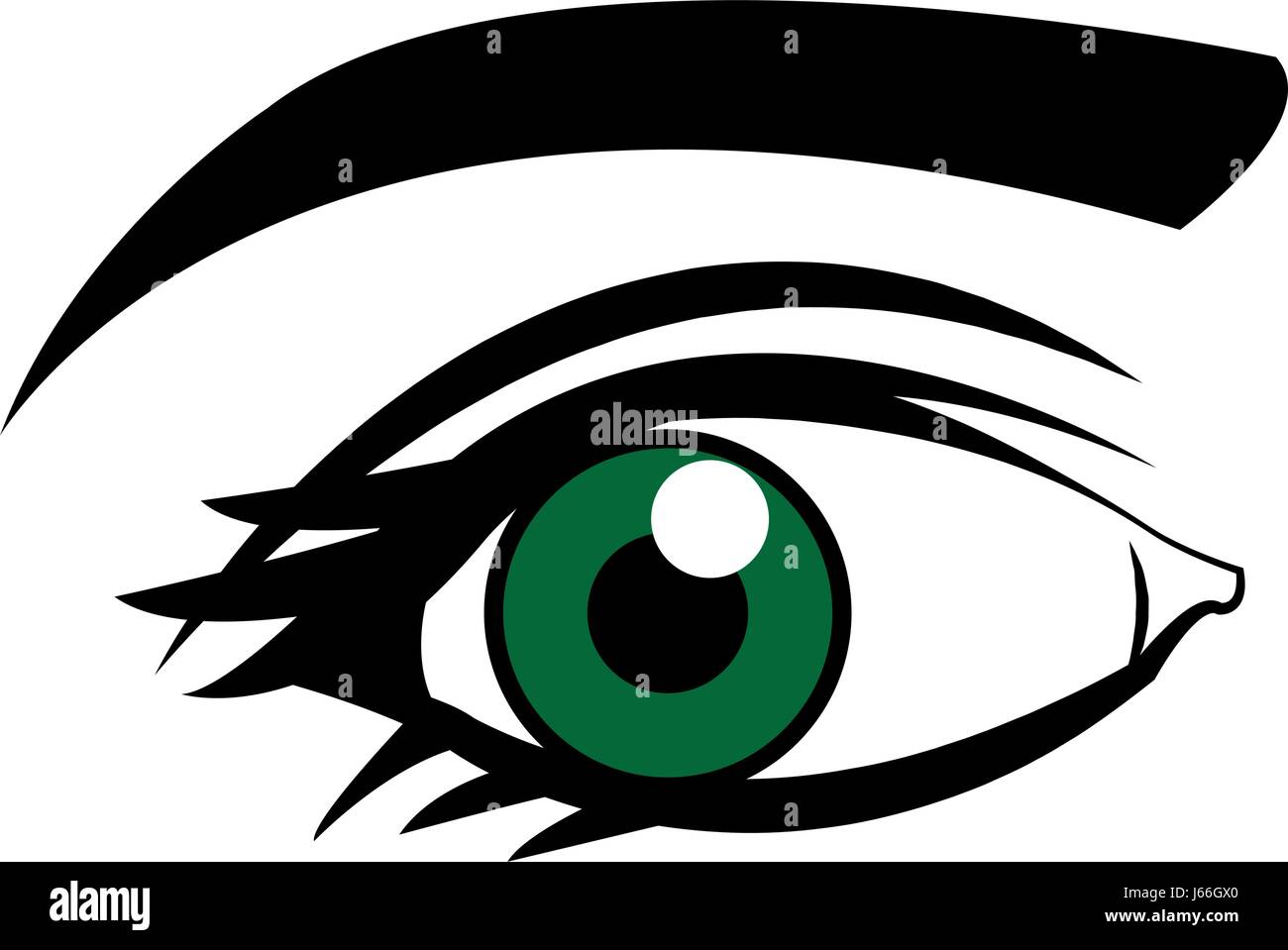 cute female green eye look vision design Stock Vector Image & Art - Alamy