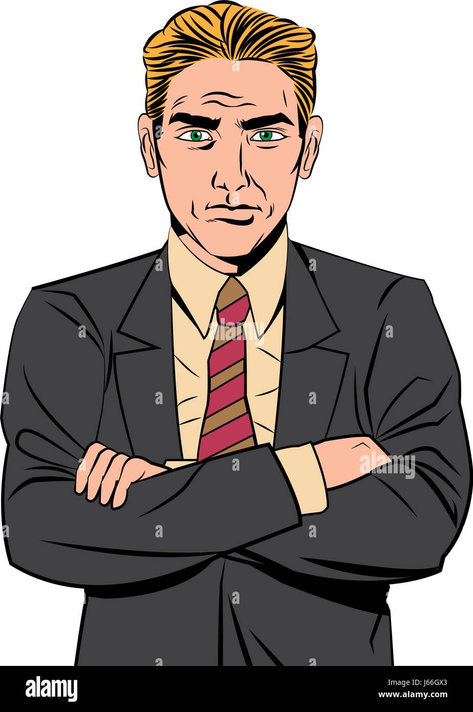 comic man business with suit tie design Stock Vector Image & Art - Alamy