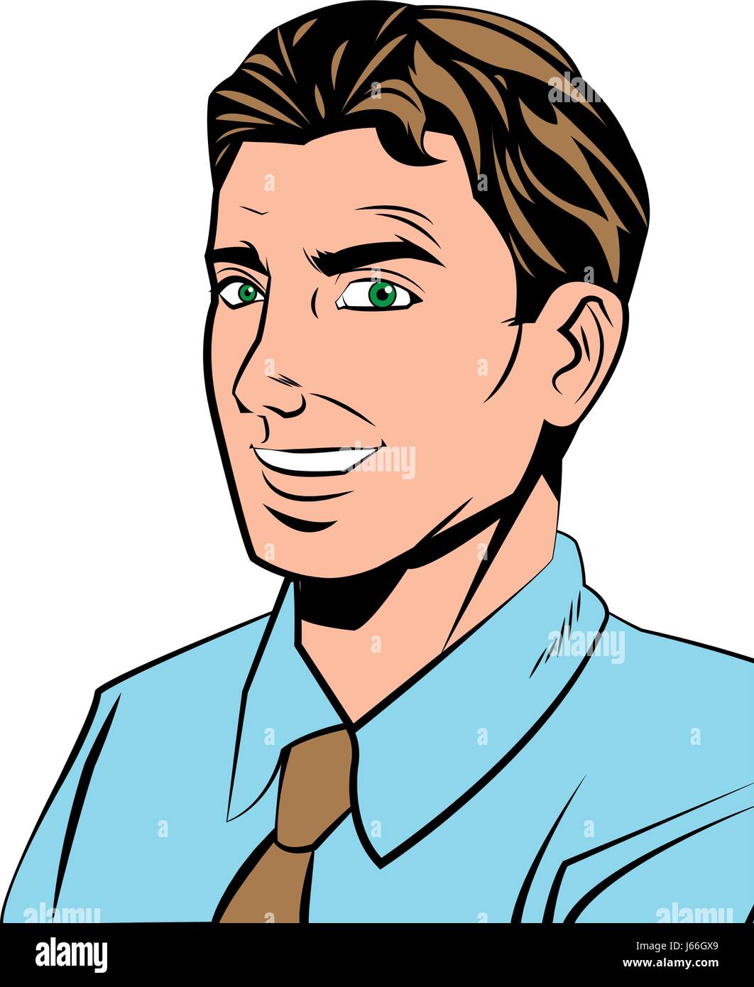 comic man business wear shirt and tie design Stock Vector Image & Art ...