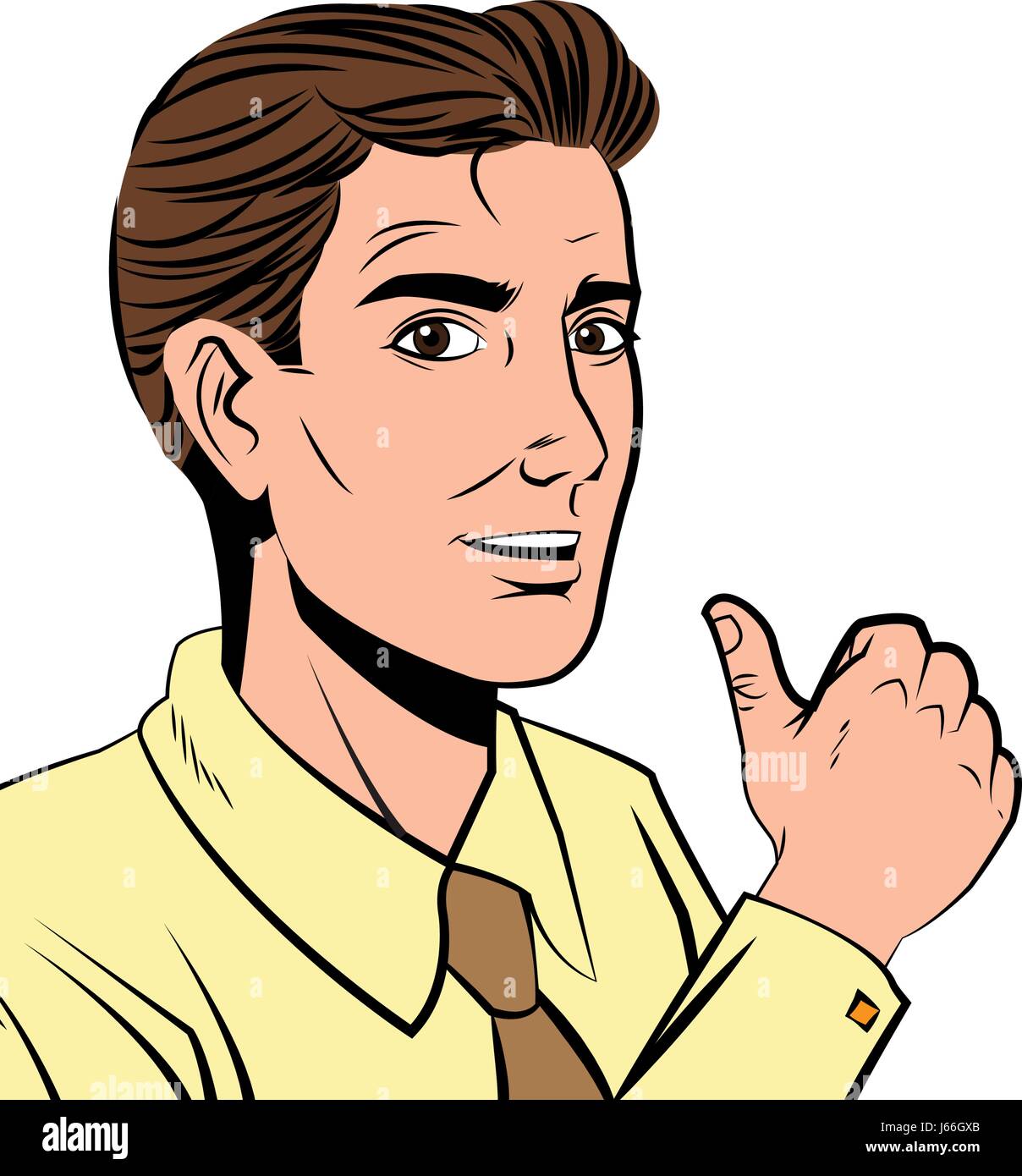 comic man business wear shirt and tie design Stock Vector Image & Art ...