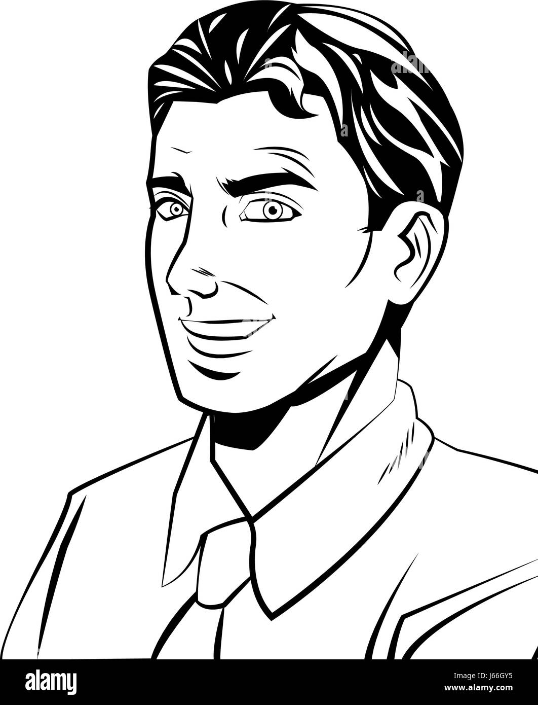 comic man business wear shirt and tie design Stock Vector Image & Art ...