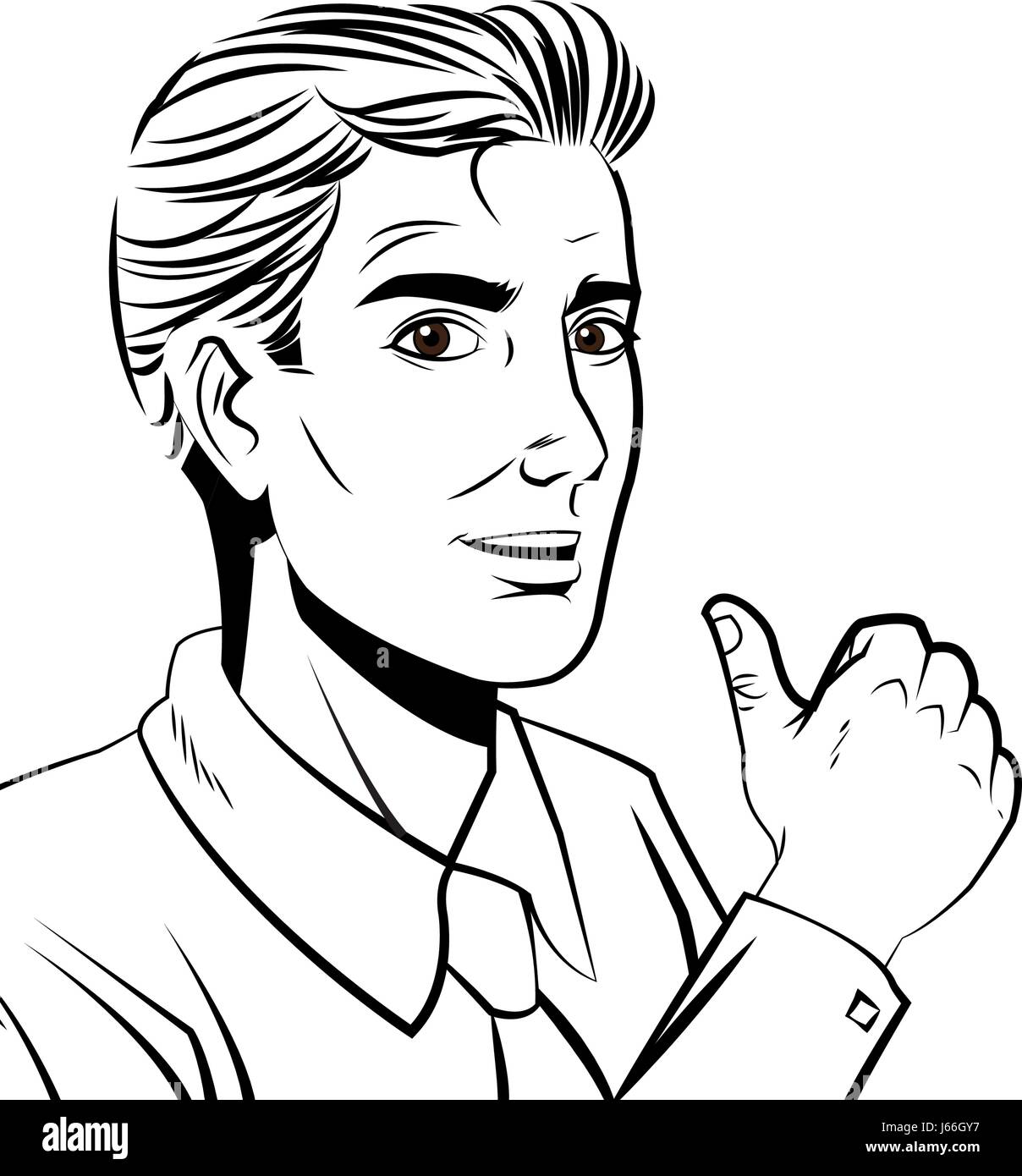 comic man business wear shirt and tie design Stock Vector Image & Art ...