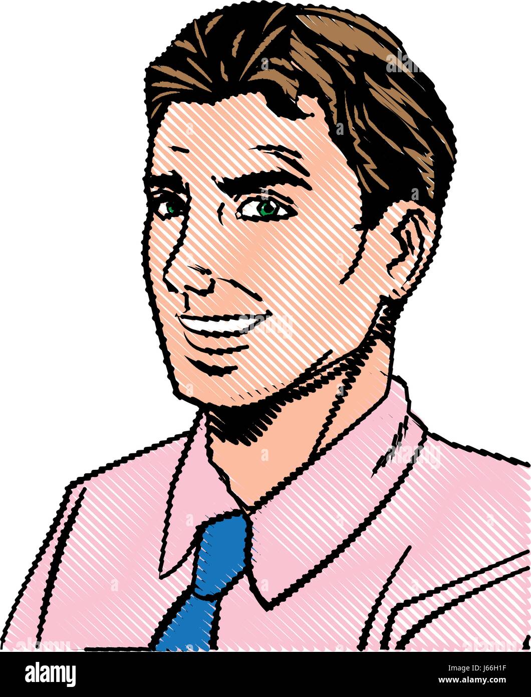 comic man business wear shirt and tie design Stock Vector Image & Art ...