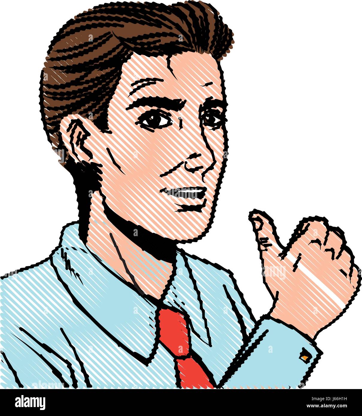 comic man business wear shirt and tie design Stock Vector Image & Art ...