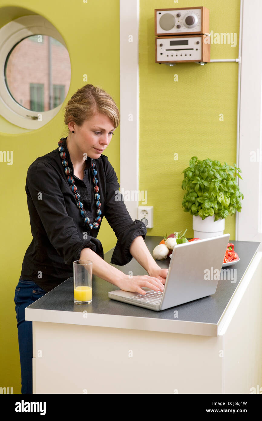 woman house building laptop notebook computers computer food aliment ...