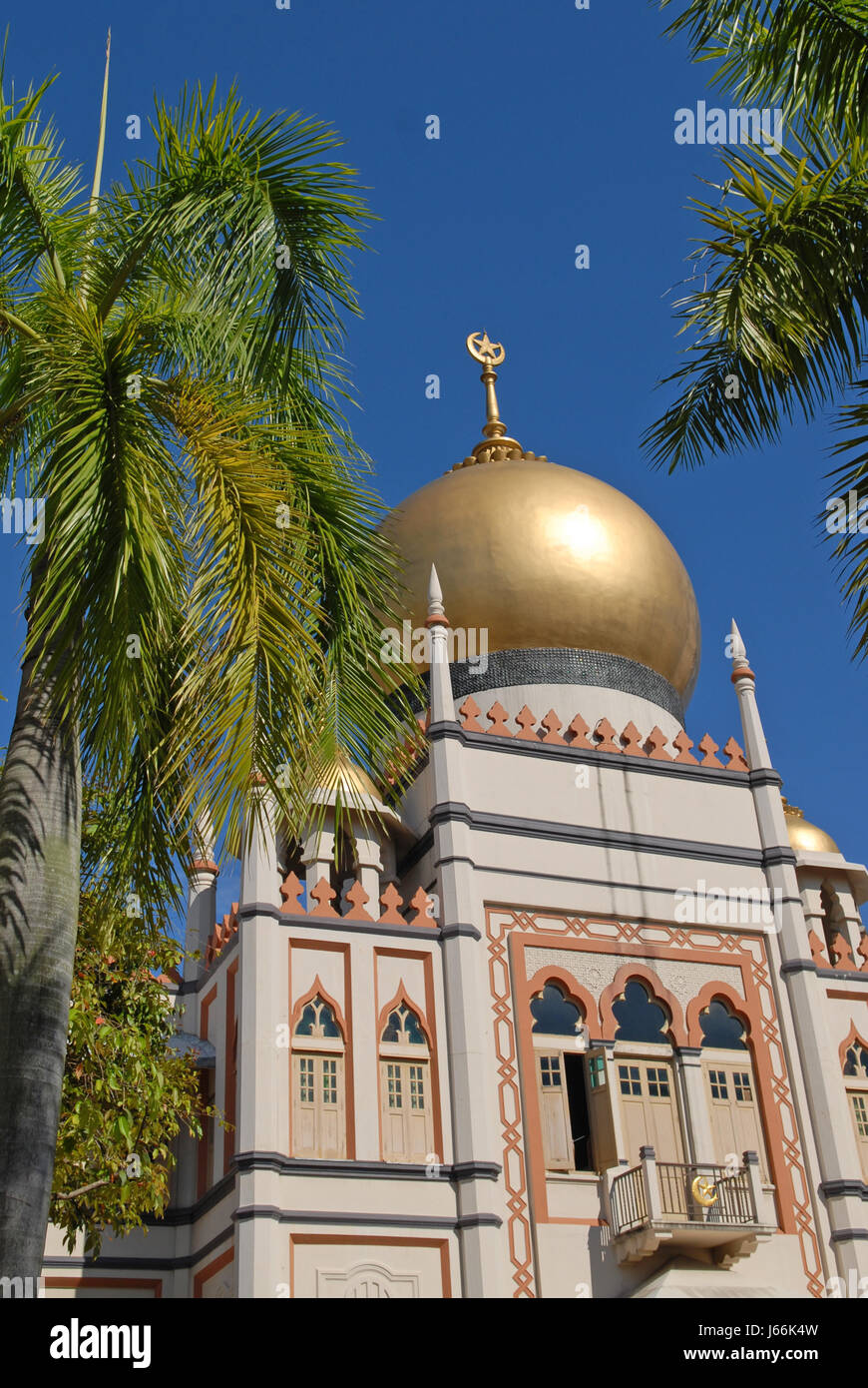 dome palm tree mosque arabian sultan sign signal blue tower belief ...