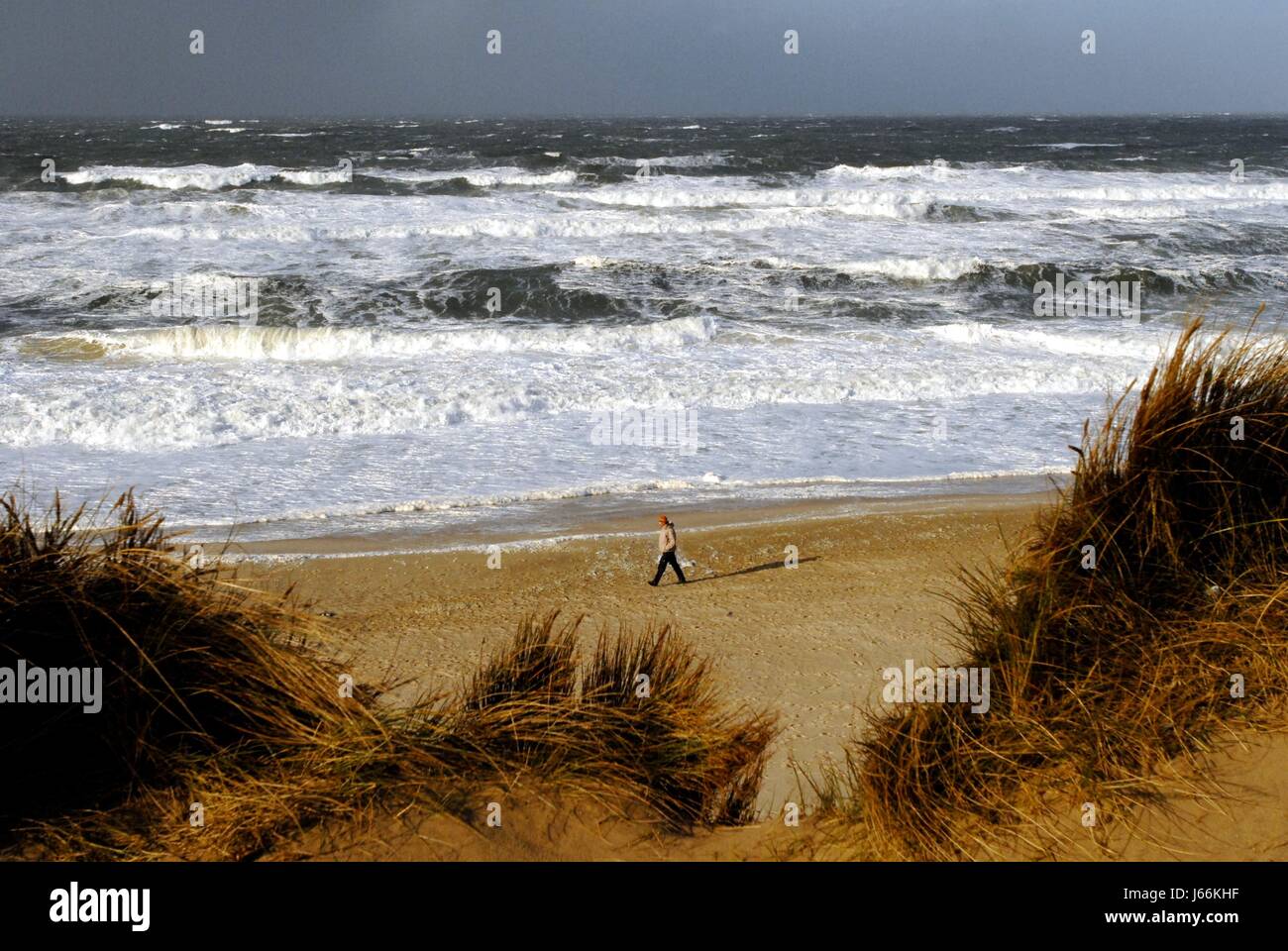 beach seaside the beach seashore sylt windy stormy salt water sea ocean ...