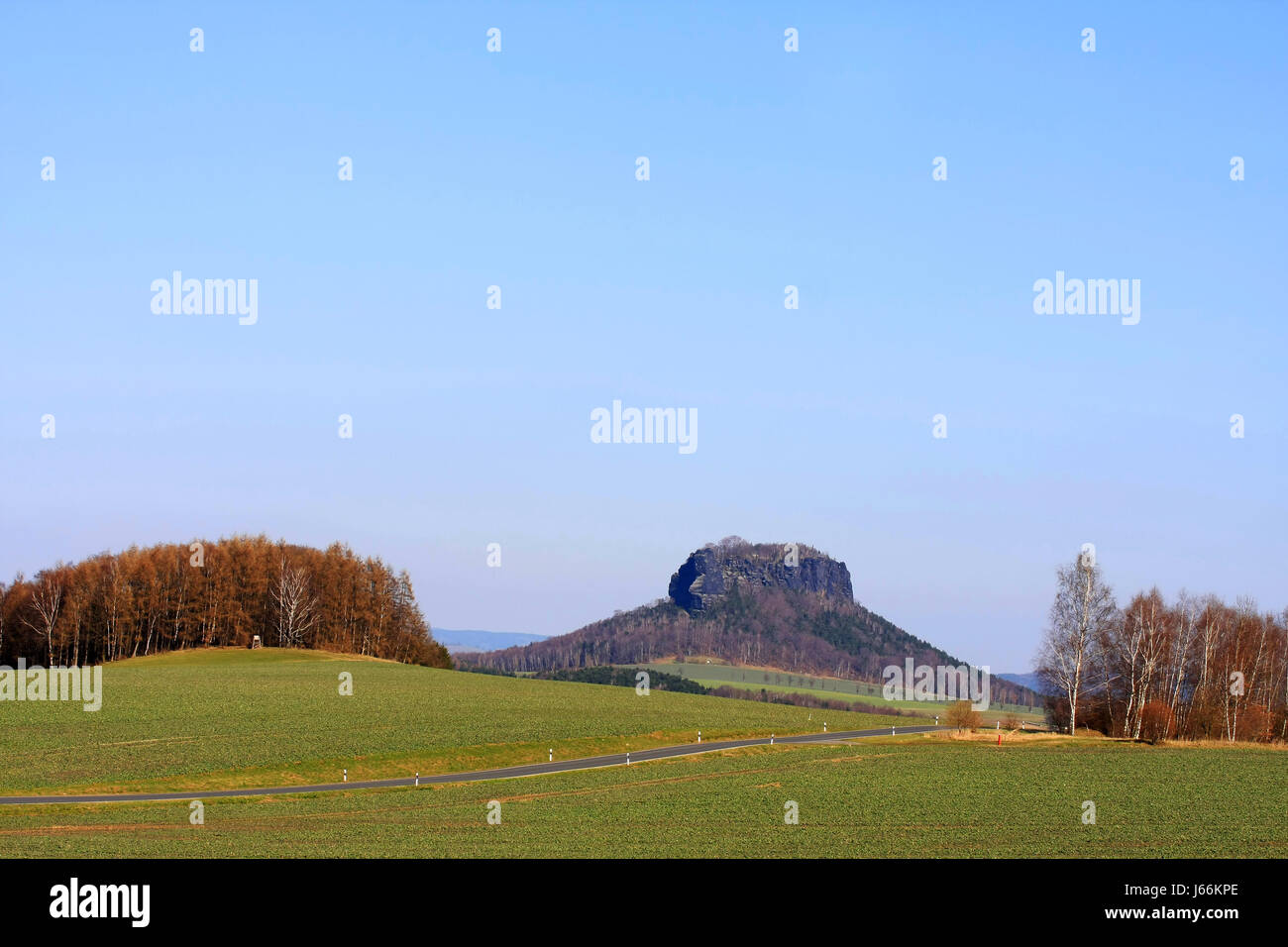 field rock saxony germany german federal republic meadow scenery ...
