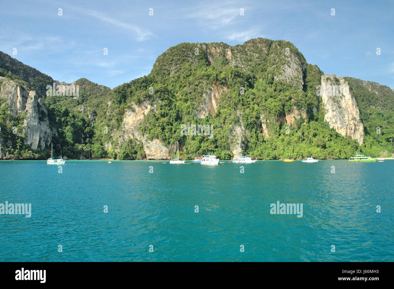 rock thailand bay salt water sea ocean water isle island asia rock ...