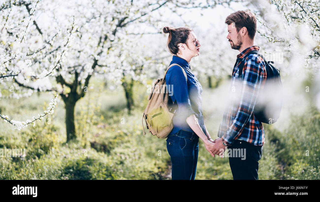 Loving couple enjoying outdoors hi-res stock photography and images - Alamy