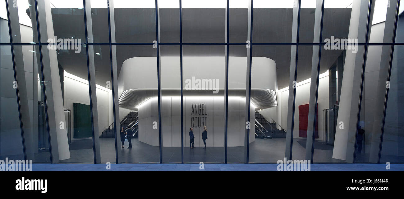 Ground floor reception area with people from exterior. Angel Court ...
