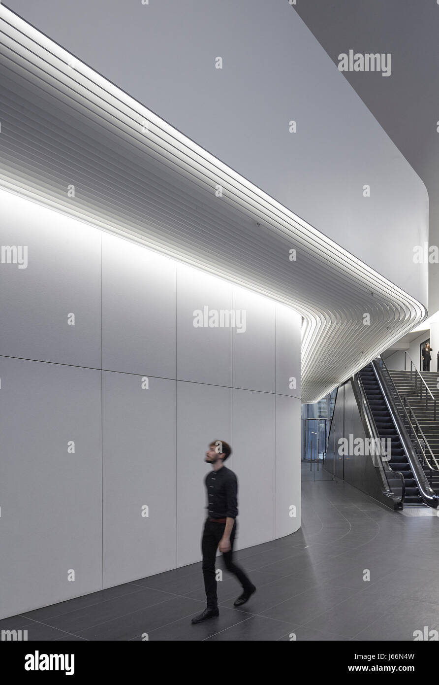 Ground floor reception area with people. Angel Court, London, United ...