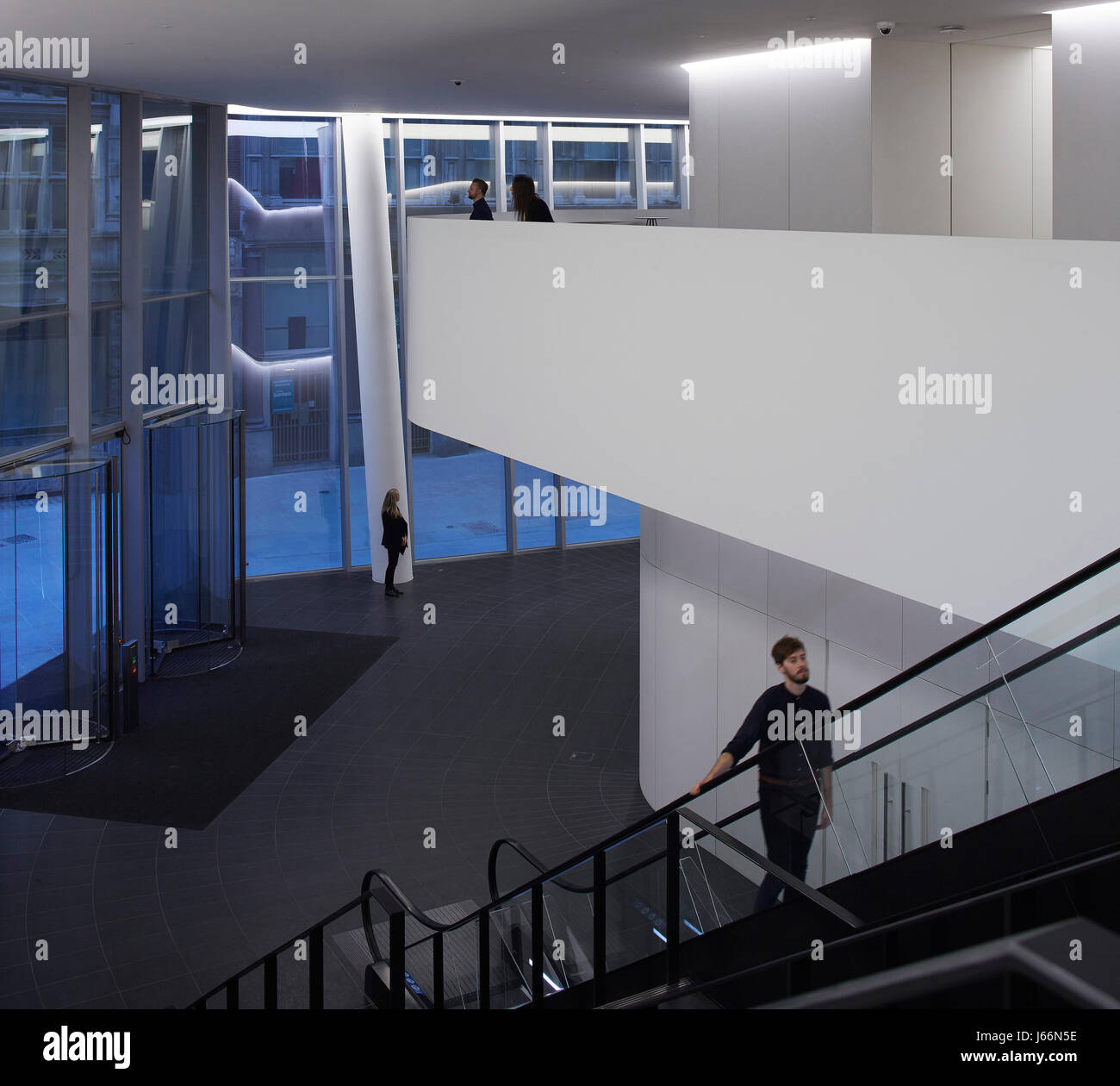 Interior view from upper mezzanine level. Angel Court, London, United ...