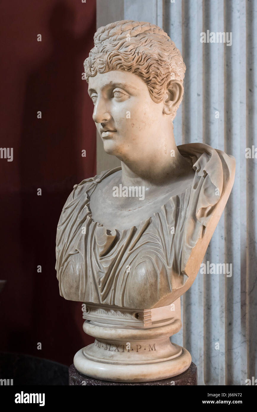 Rome. Italy. Portrait bust of Annia Galeria Faustina (Faustina Major ca ...