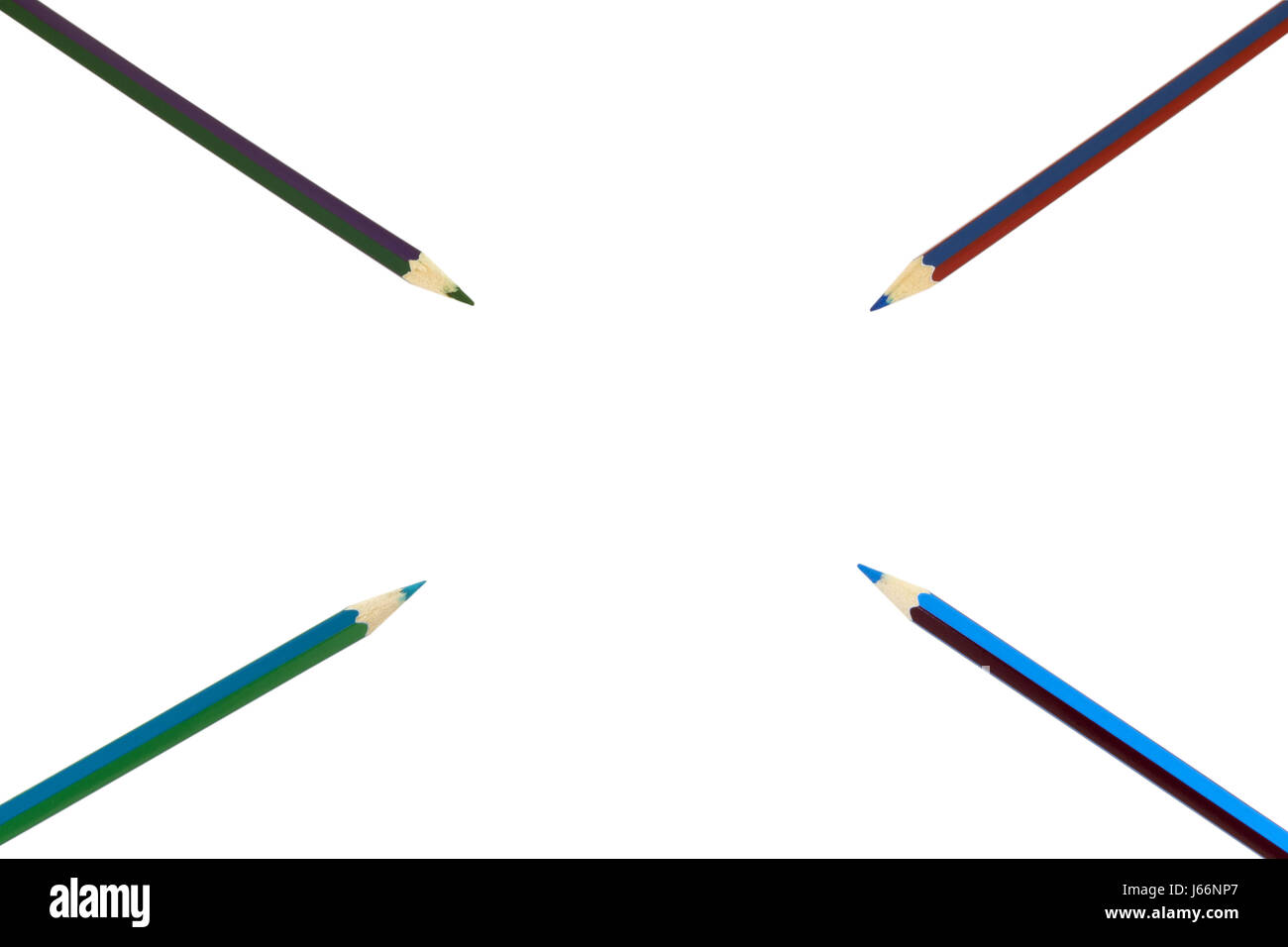 The Line of multicolored pencils isolated on white background Stock ...