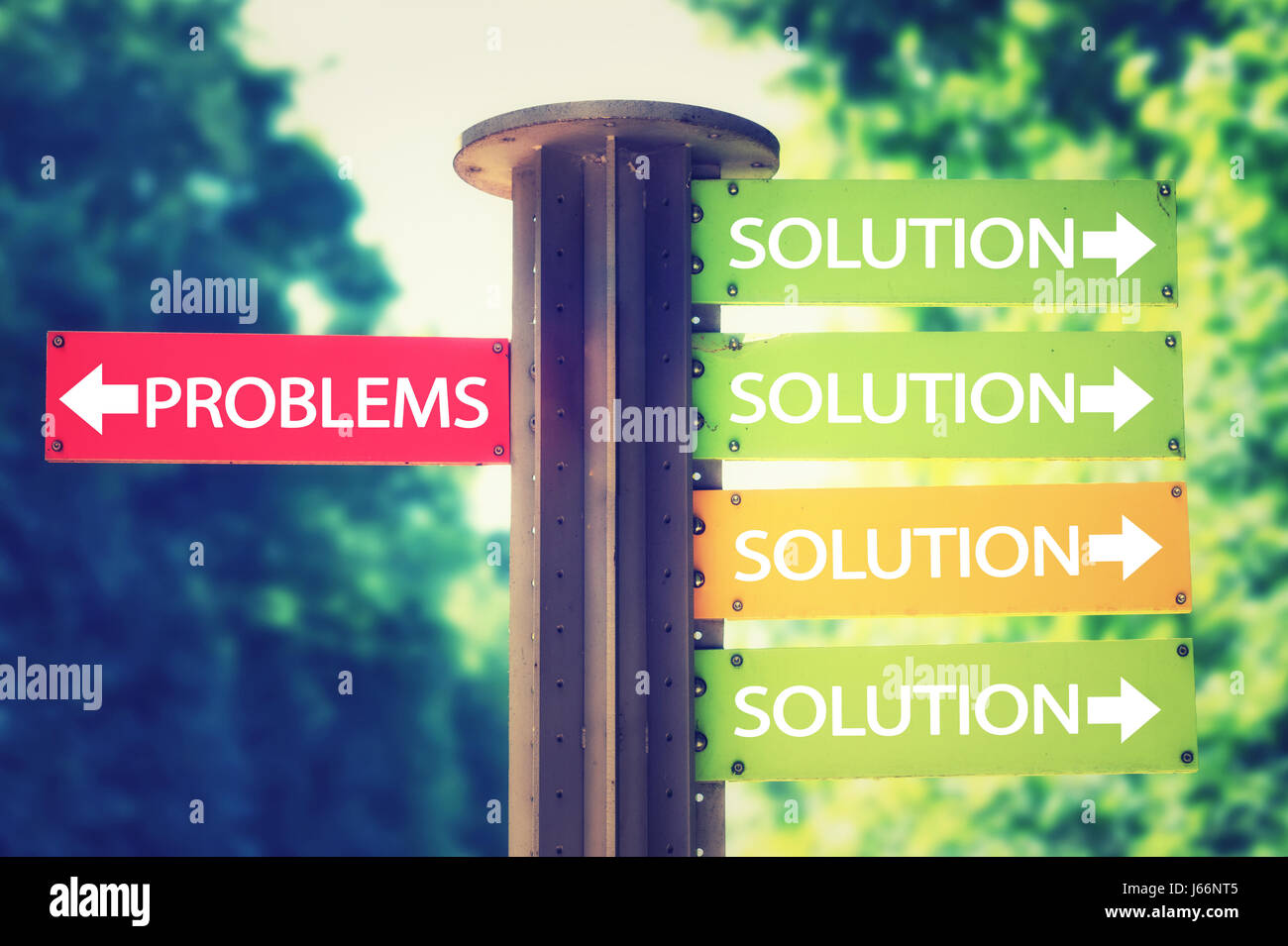 Problem solution road sign hi-res stock photography and images - Alamy