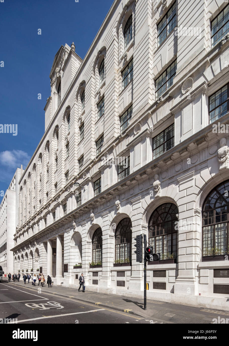 Main façade on Poultry. The Ned Hotel, London, United Kingdom ...