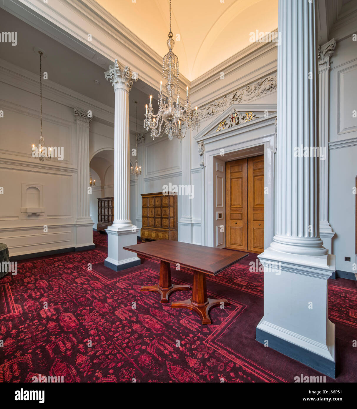 Vestibule to the old boardroom with listed cabinets for the directors ...