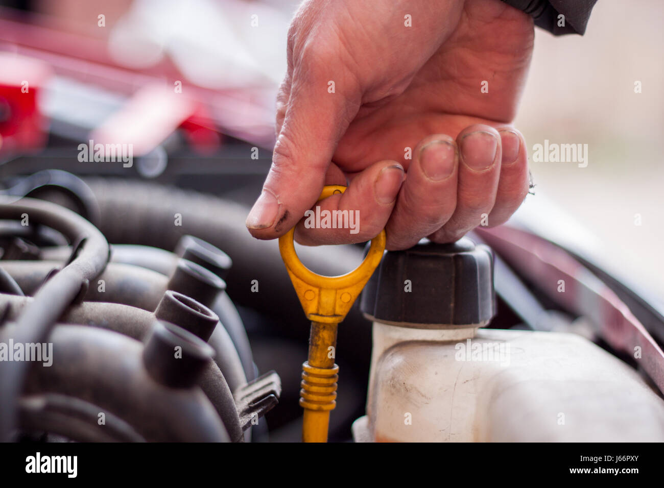 Mechanic man checks transmission hi-res stock photography and images ...
