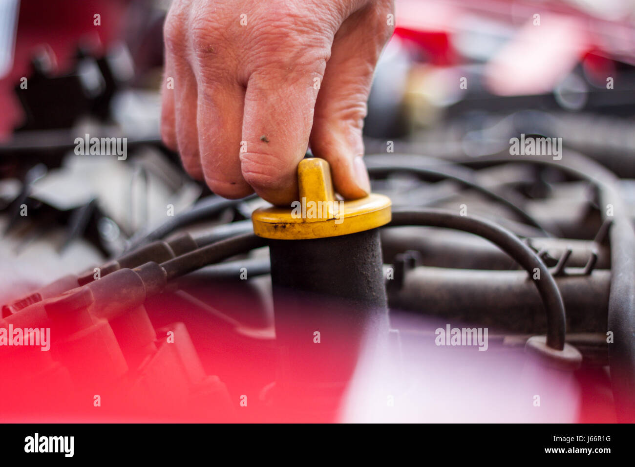 Mechanic man checks transmission hi-res stock photography and images ...