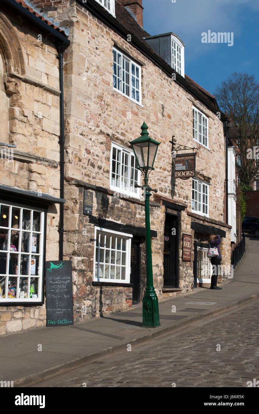 The bottom of Steep Hill in Lincoln Stock Photo - Alamy