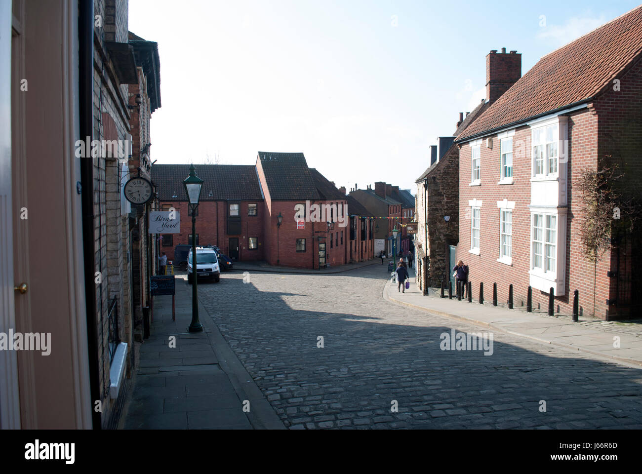 Bottom of steep hill, Lincoln Stock Photo - Alamy