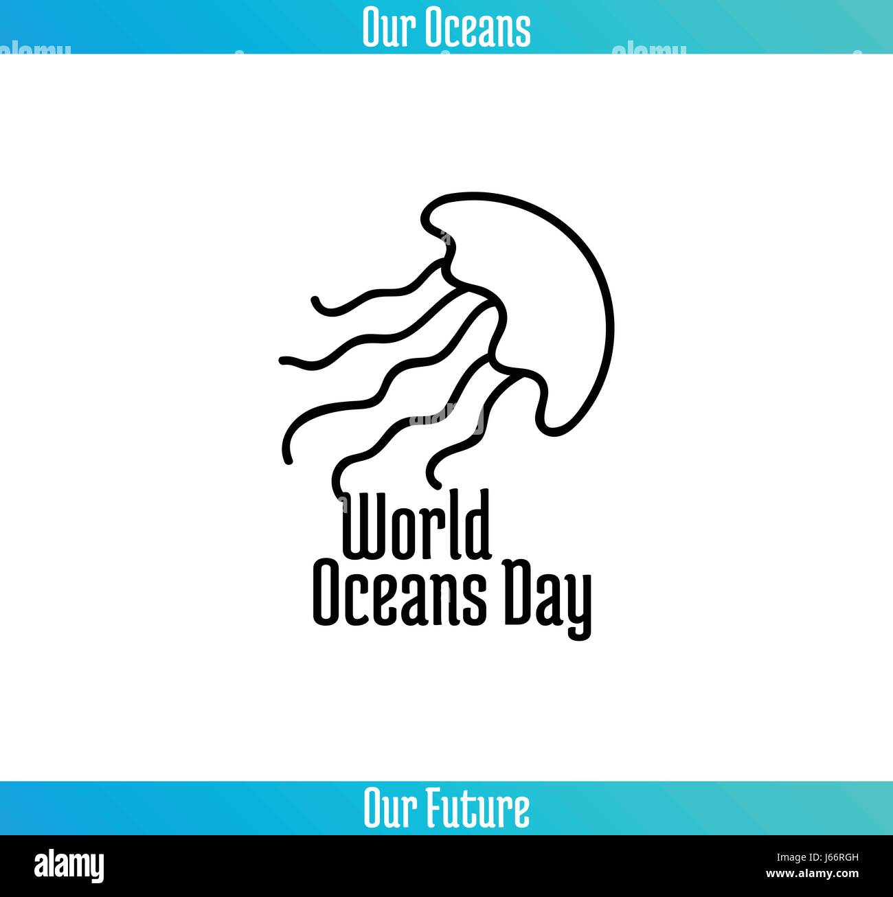 World Oceans Day June 8 Promoting Card With Hand Drawn Doodle Vector