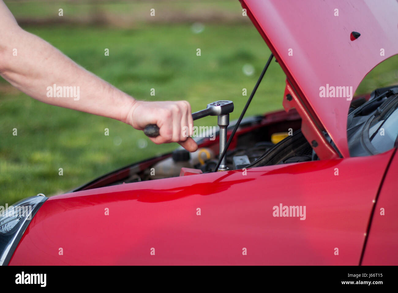 Raised engine hood hi-res stock photography and images - Alamy