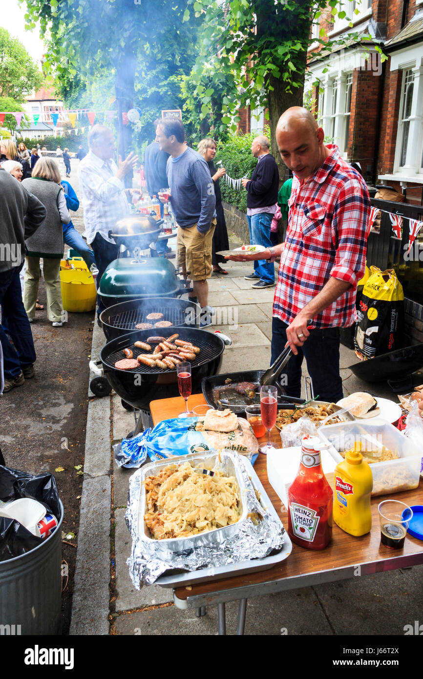 Local residents gathering for communal food and drink at a Jubilee ...