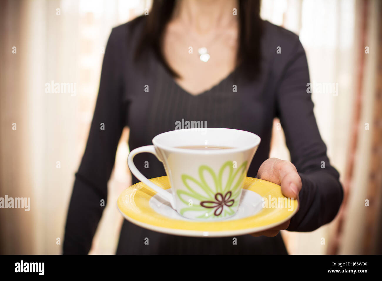 Woman offering hand and focus hand hi-res stock photography and images ...