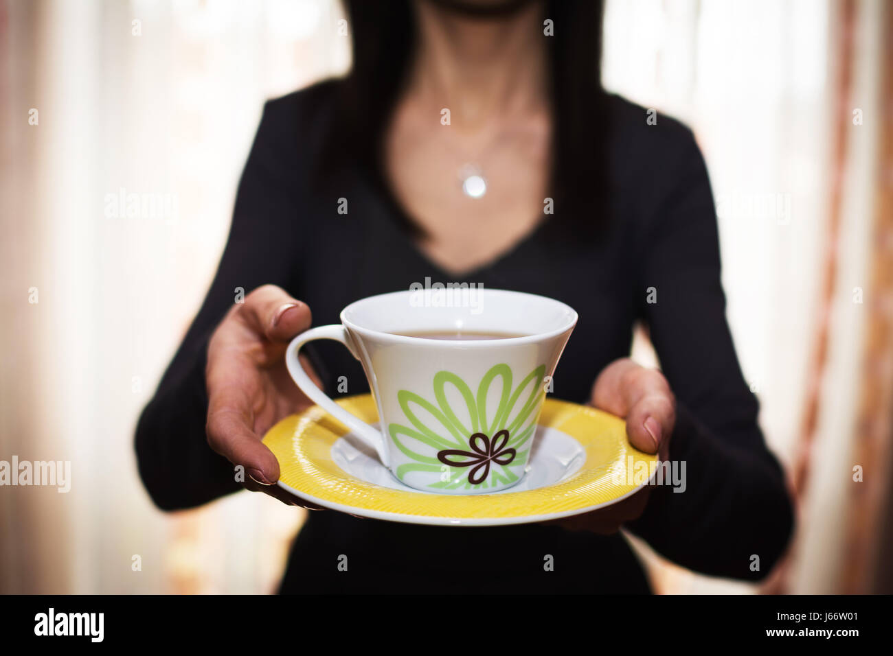 Woman offering hand and focus hand hi-res stock photography and images ...